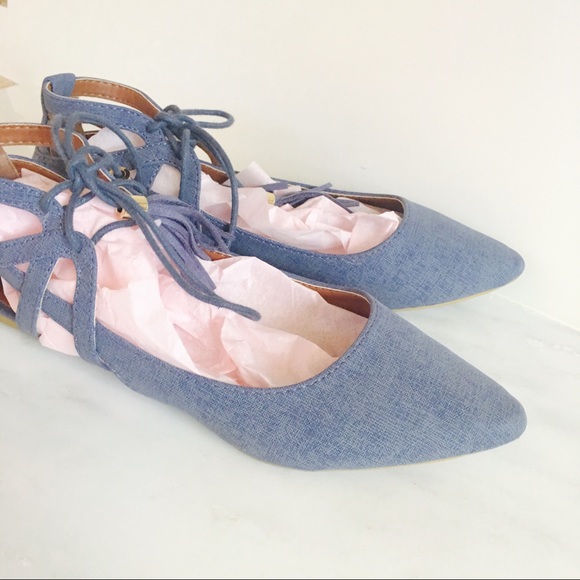 Shoes | Denim Fabric Flats | Poshmark